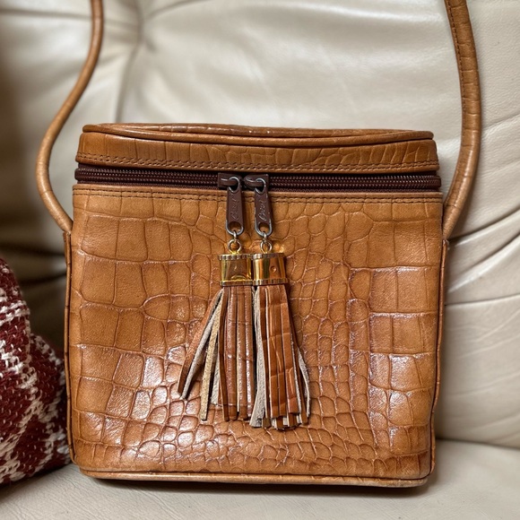Bags | Vintage Genuine Crocodilealligator Print Purse Crossbody Made In ...